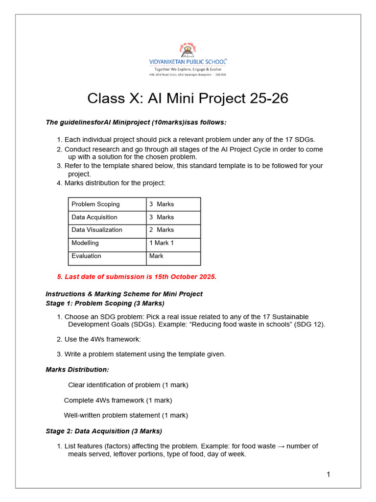 ClassX AIMiniProjecttemplate2025-26NEW 31582 PDF | PDF | Conservation Biology | Coral
