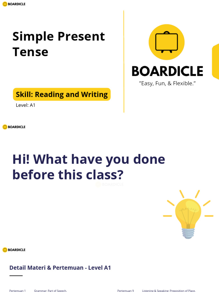 A1. 11. Reading Writing Simple Present Tense | PDF | Part Of Speech ...