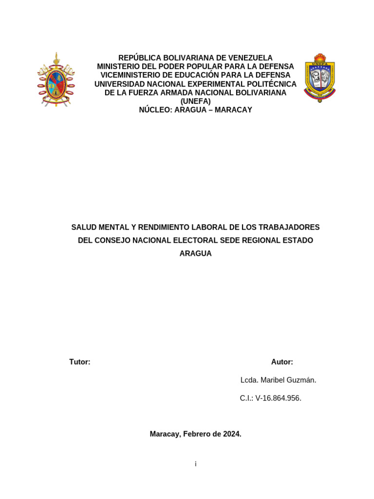 Teg Maribel Guzman 1ero | PDF | Salud mental | Seguridad y salud ...