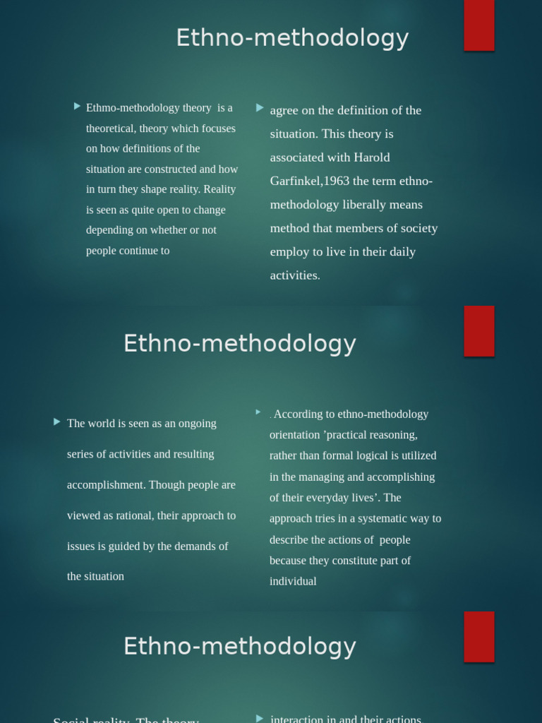 Ethno-Methodology Theory | PDF | Theory | Reality