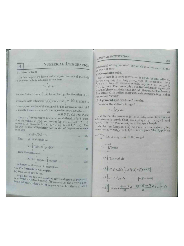Numerical Integration (Notes) | PDF