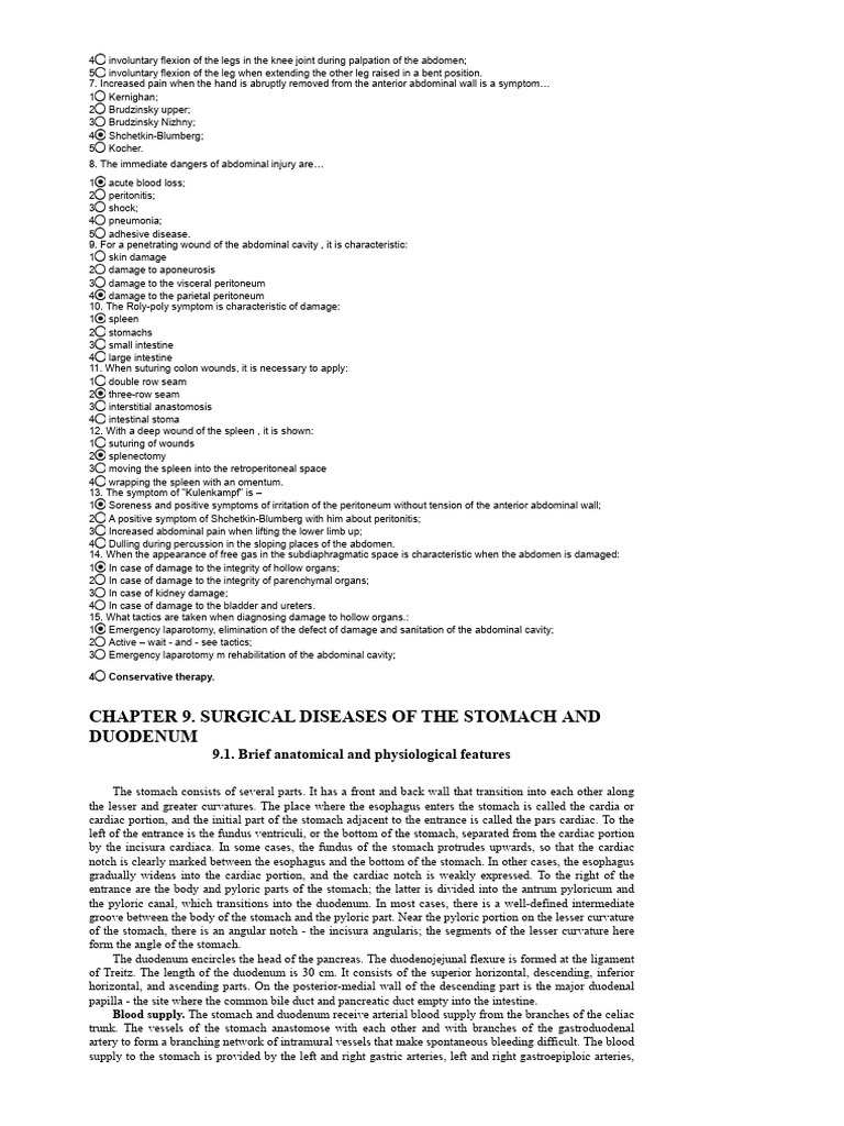 Surgical Diseases of The Stomach and Duodenum | PDF | Stomach | Blood ...