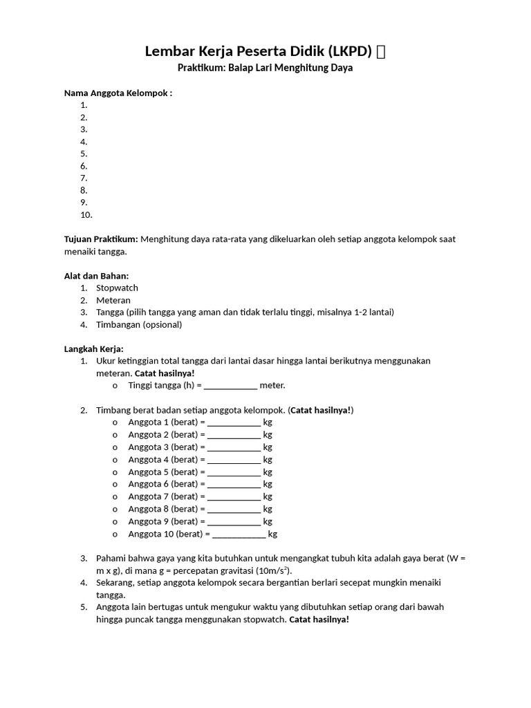 Lembar Kerja Peserta Didik - Praktik | PDF