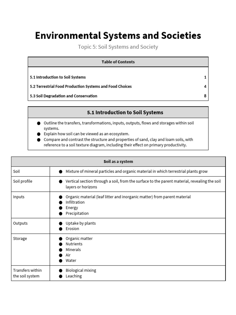 Soil Systems and Terrestrial Food Production | PDF | Soil | Agriculture