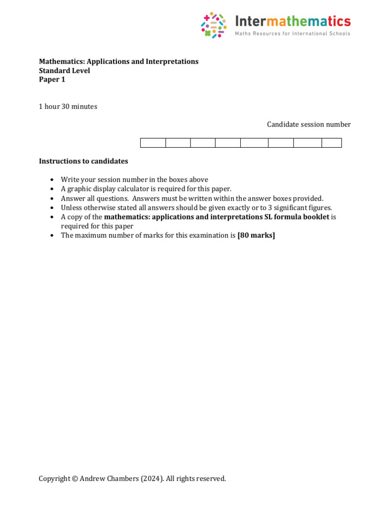 SL AI Prediction Paper 1 Intermaths | PDF | Null Hypothesis | Hypothesis