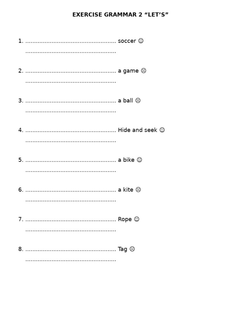 Let's Exercise Grammar Activities | PDF