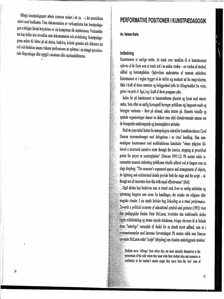 Helene Illeris Performativa Positioner | PDF