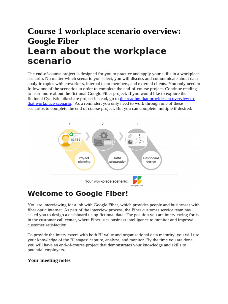 Course 1 Workplace Scenario Overview | PDF | Business Intelligence ...