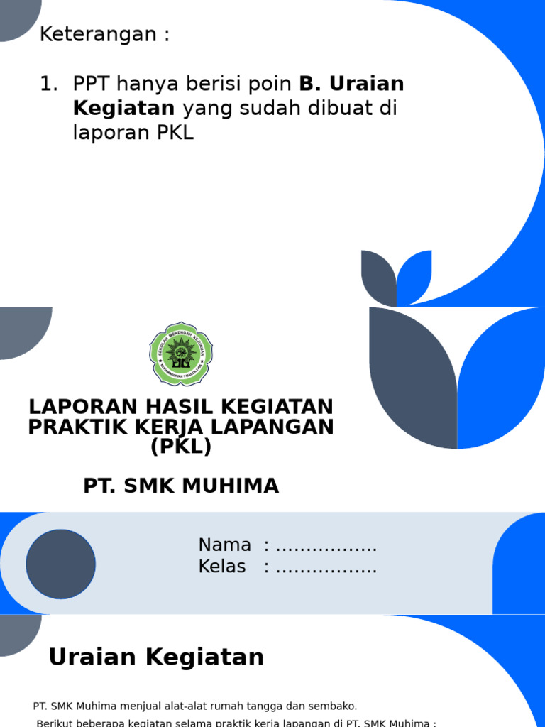 Template PPT Uji Laporan PKL | PDF