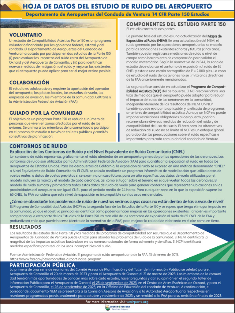 One Pager Handout Part 150 Study September 2023 SPANISH FINAL | PDF ...