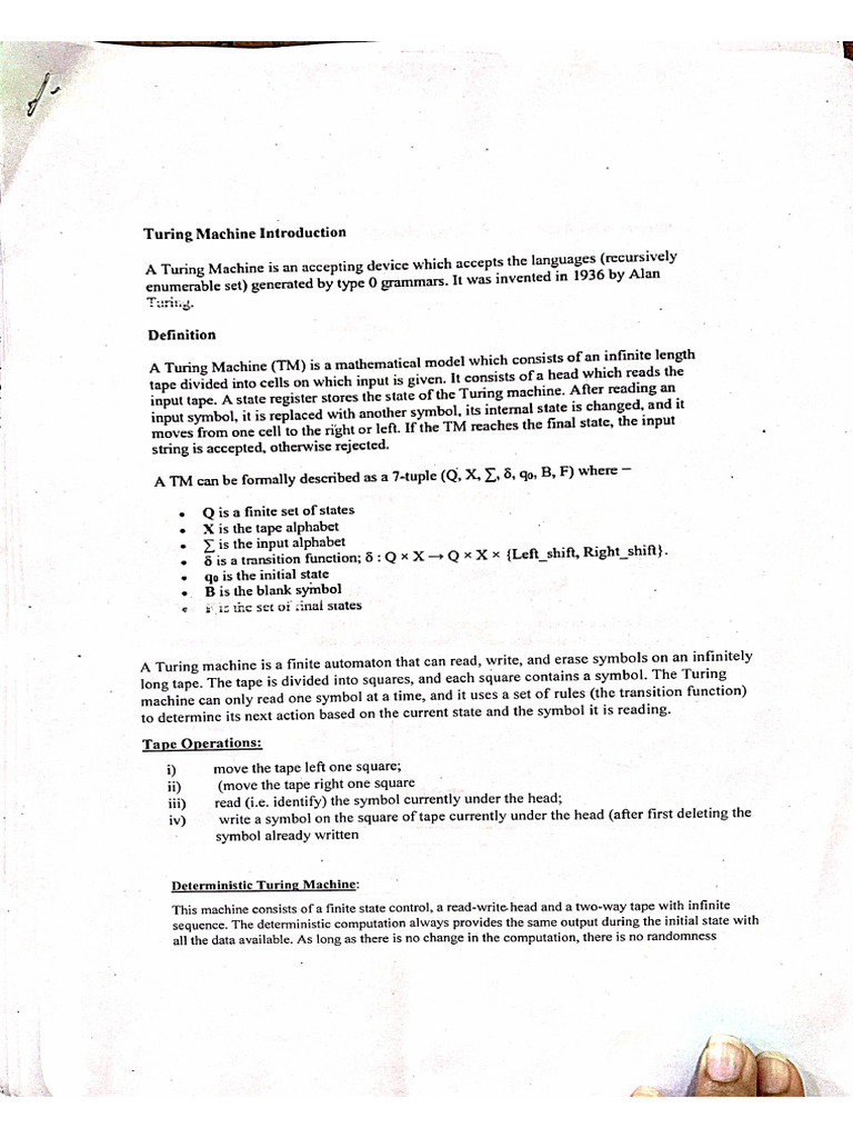 Toc Turing Machine Egg Eeg Ethj Wryhh Deg | PDF