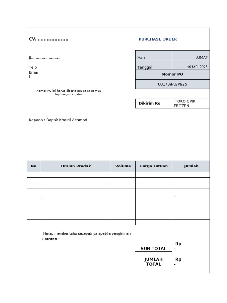 Contoh Po 2 | PDF