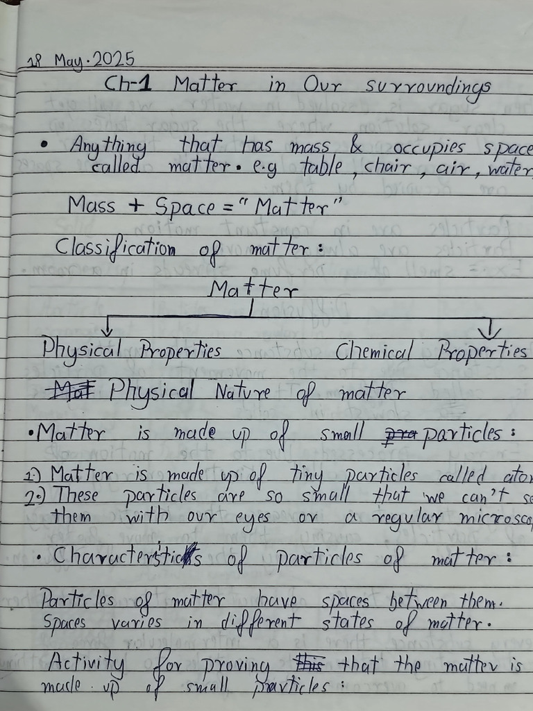 Class 9th Chemistry Ch1 Matter in Our Surroundings Full Notes | PDF