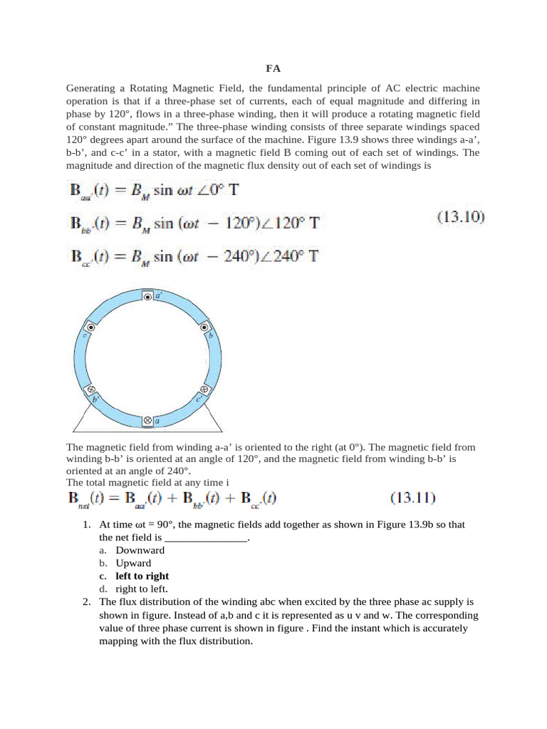 Rotating Magnetic Field in AC Machines | PDF | Electric Power ...