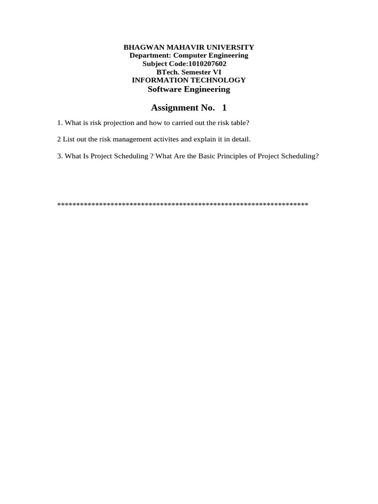 Se Assignment No 4-Sem 6 - It | PDF