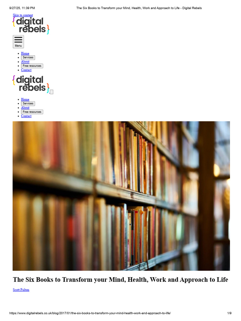The Six Books To Transform Your Mind, Health, Work and Approach To Life ...
