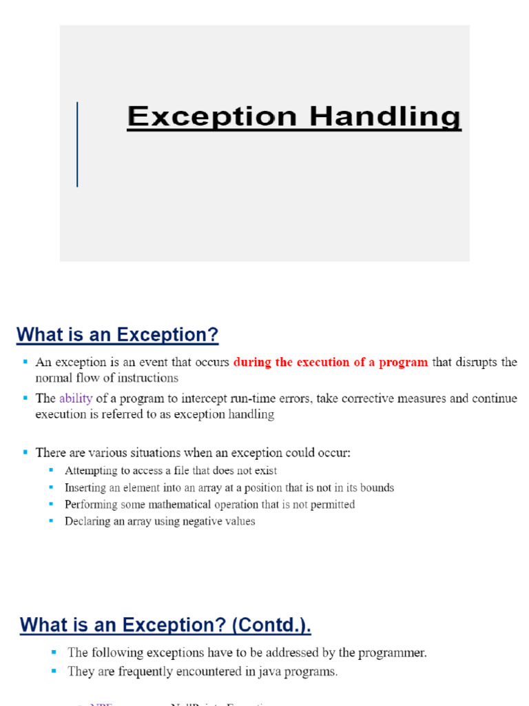 Exception Handling | PDF