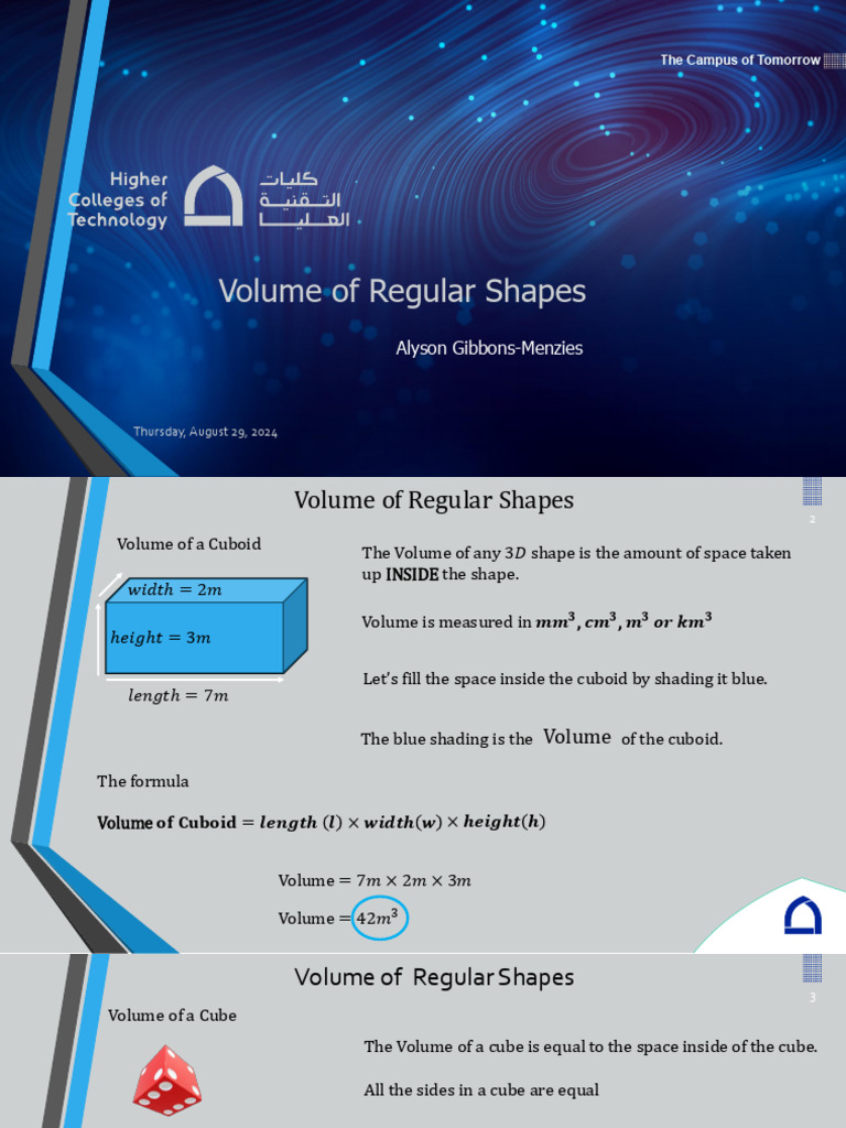 Volume of Regular Shapes 1 | PDF | Volume | Sphere
