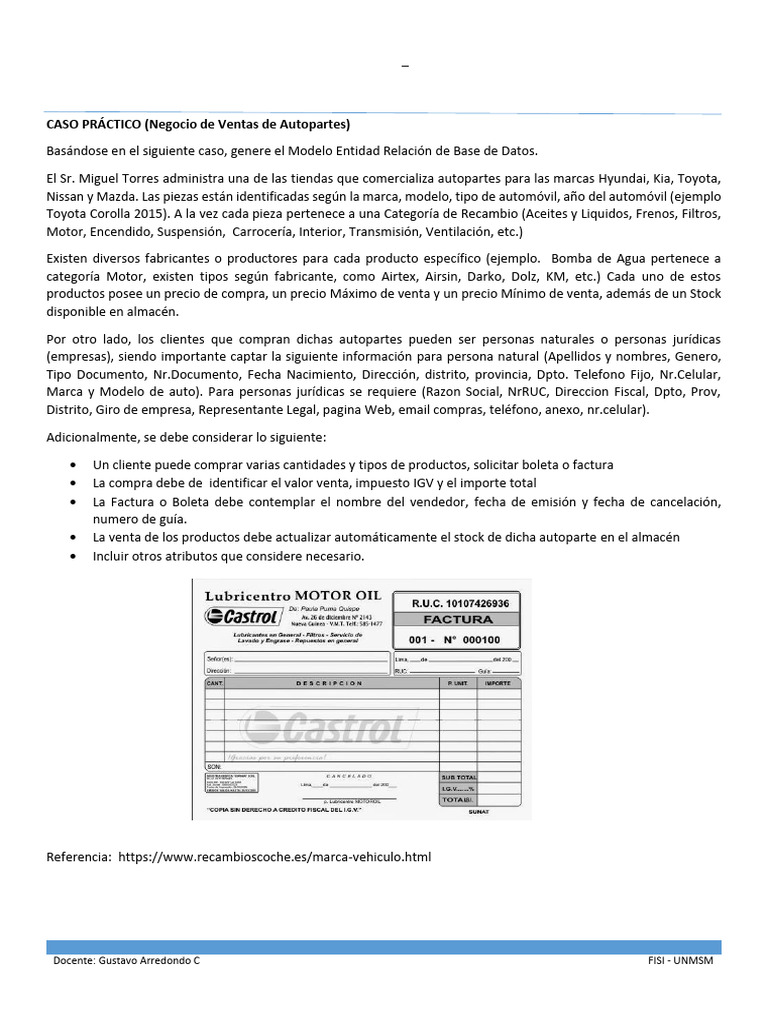 Caso Practico Modelo de BD Er - 2 Lab | PDF