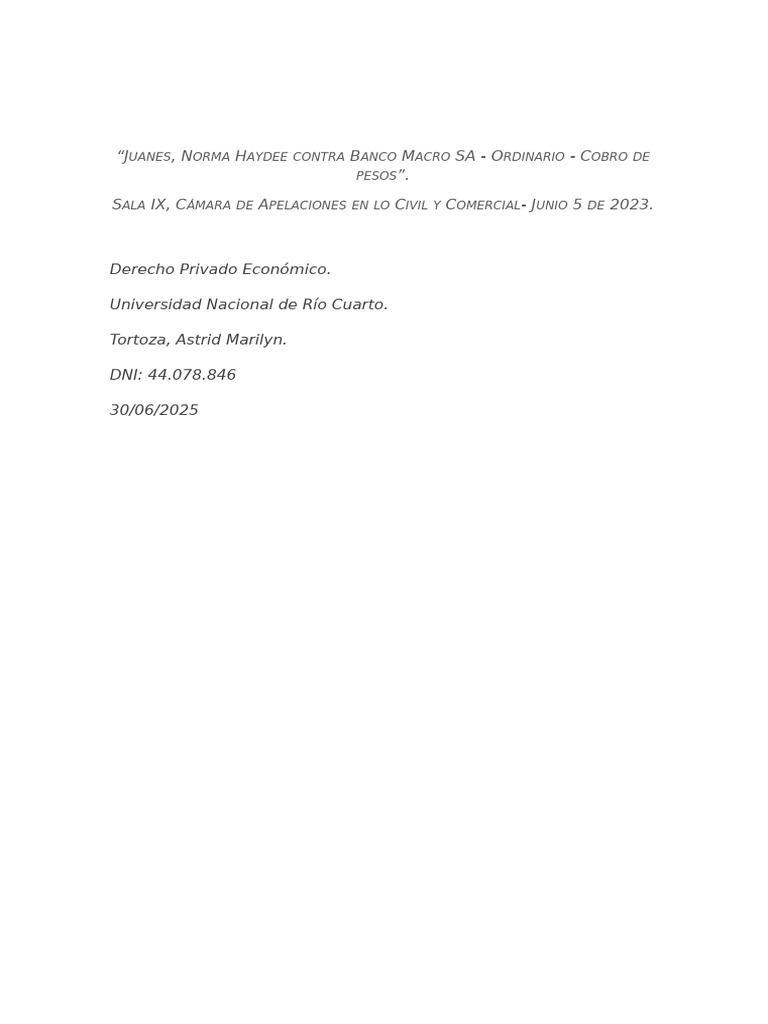 Nota A Fallo Astrid | PDF | Bancos | Protección al Consumidor