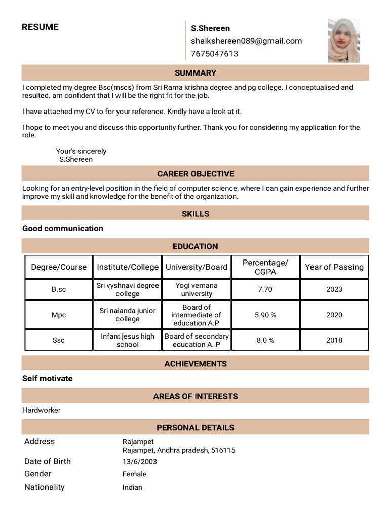 Fresher Format | PDF