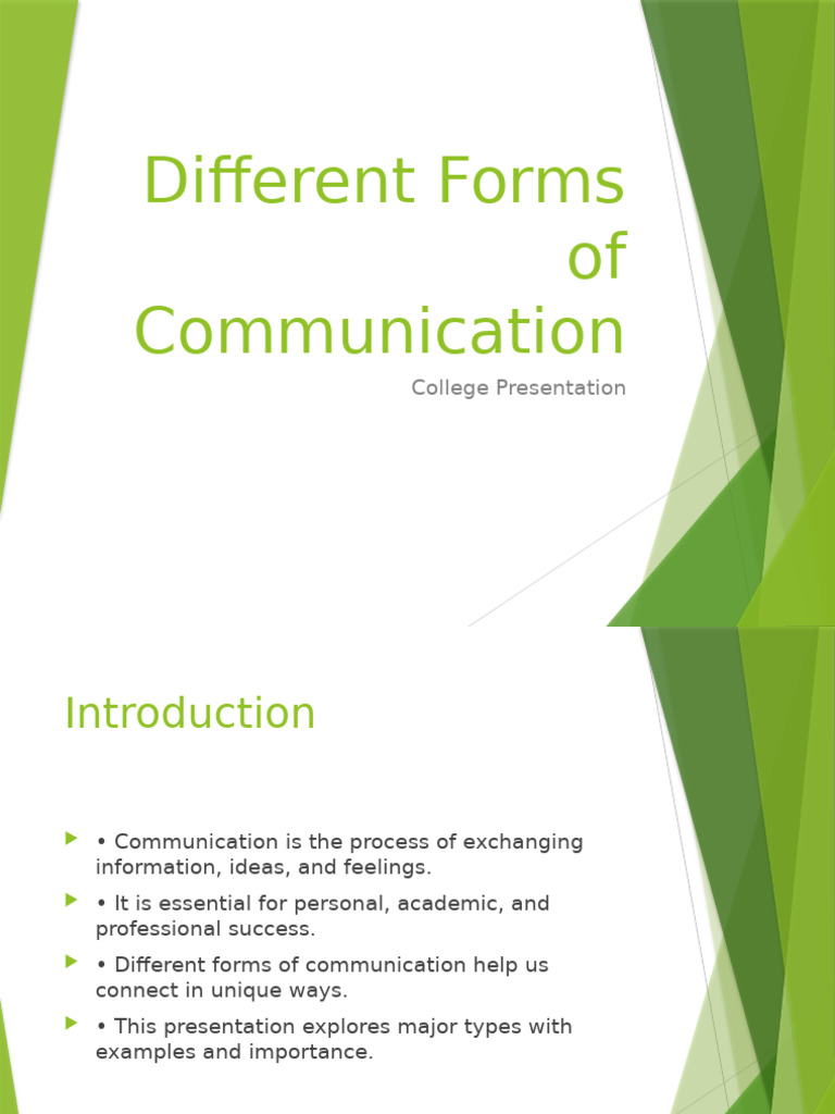 Forms of Communication Detailed Presentation | PDF | Communication ...