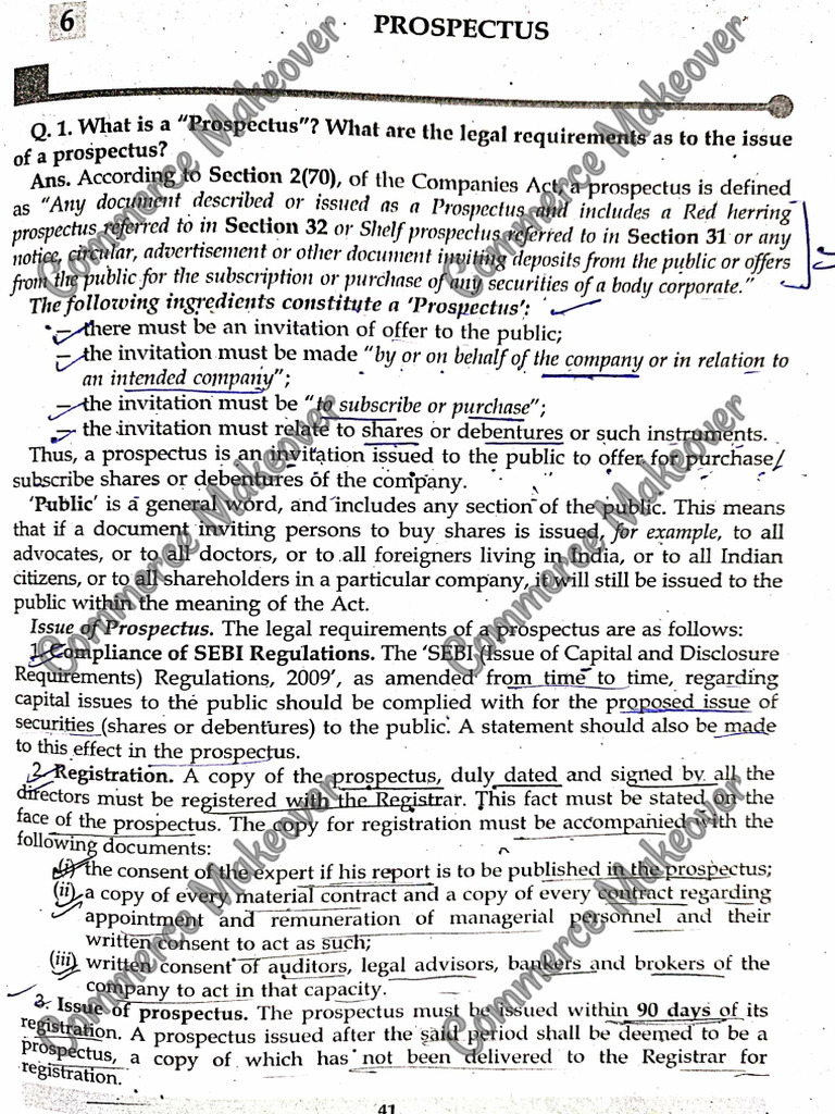 Company Law Unit 3 and 4 | PDF