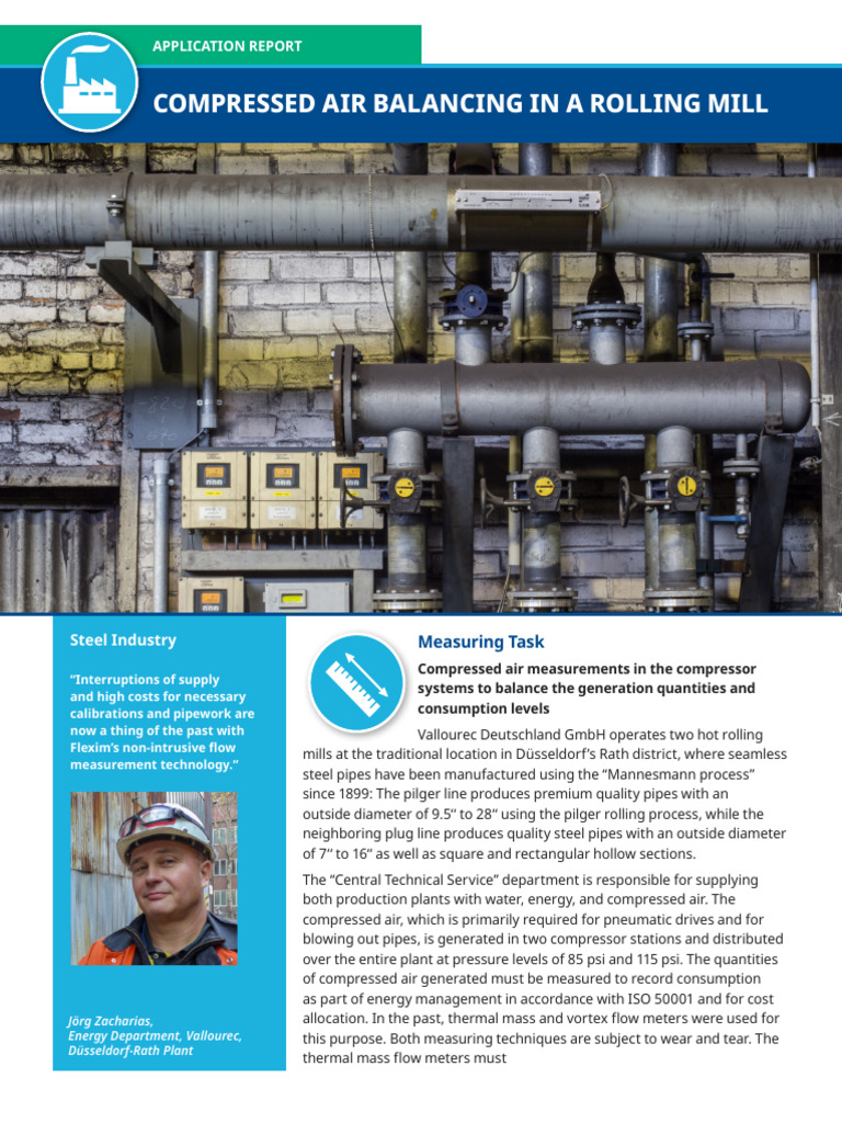 Case Study Compressed Air Balancing in A Rolling Mill en 10214226 | PDF | Flow Measurement ...