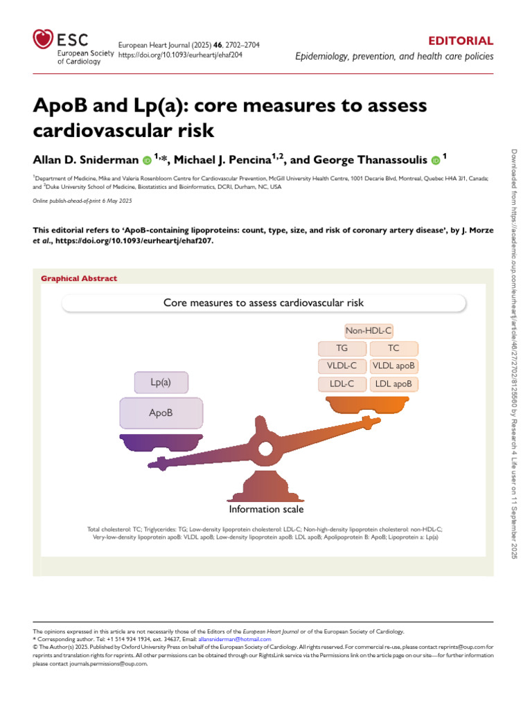 ApoB and LP (A) - Core Measures To Assess Cardiovascular Risk | PDF ...