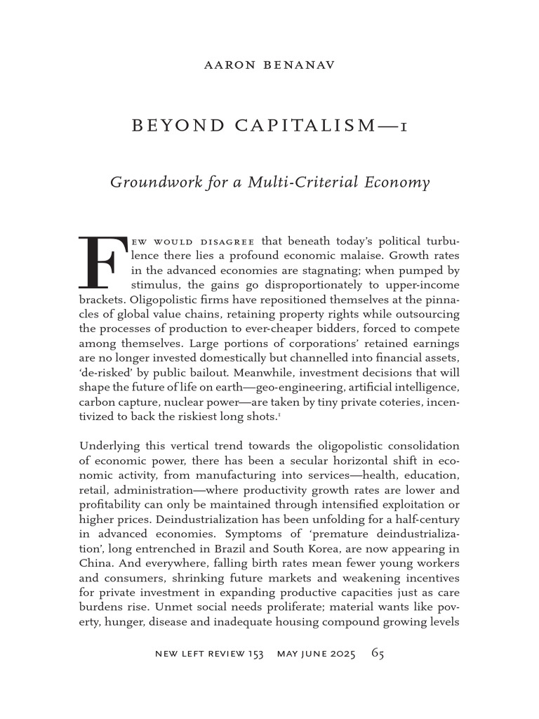 Beyond Capitalism: A New Economic Vision | PDF | Socialism | Capitalism