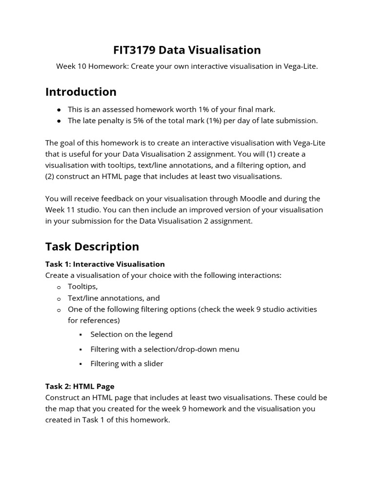 FIT3179 Week 10 Homework | PDF | Html | Annotation
