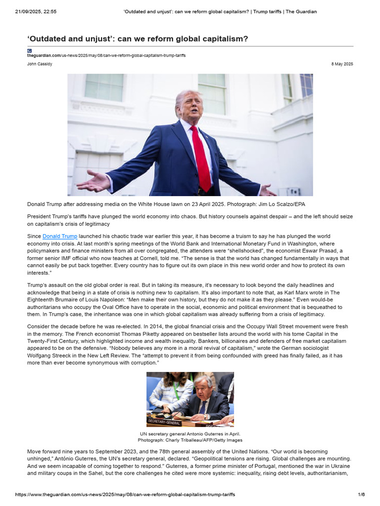 Reforming Global Capitalism Post-Trump | PDF | Capitalism | Green Growth