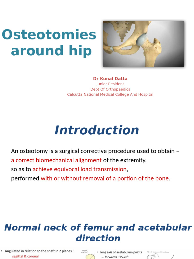 Hip Osteotomies: Techniques and Indications | PDF | Hip | Anatomical ...