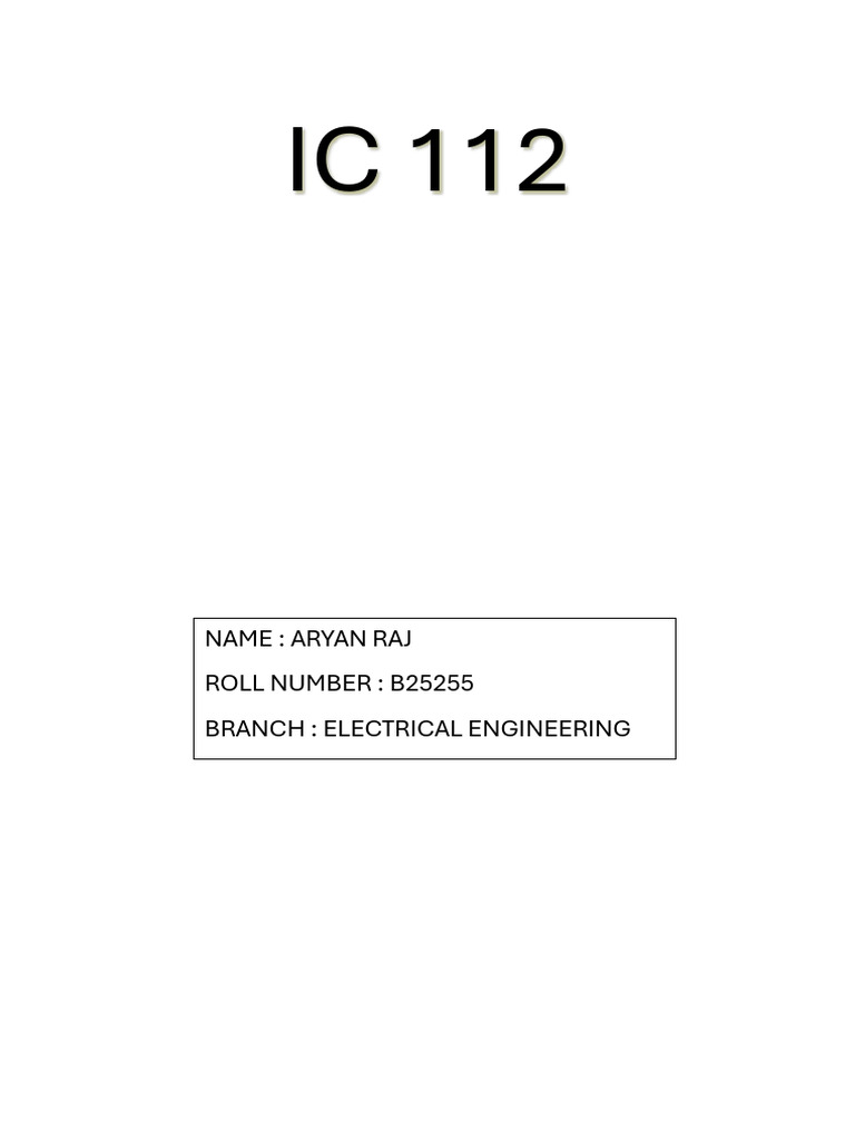 IC 112 Front Page | PDF