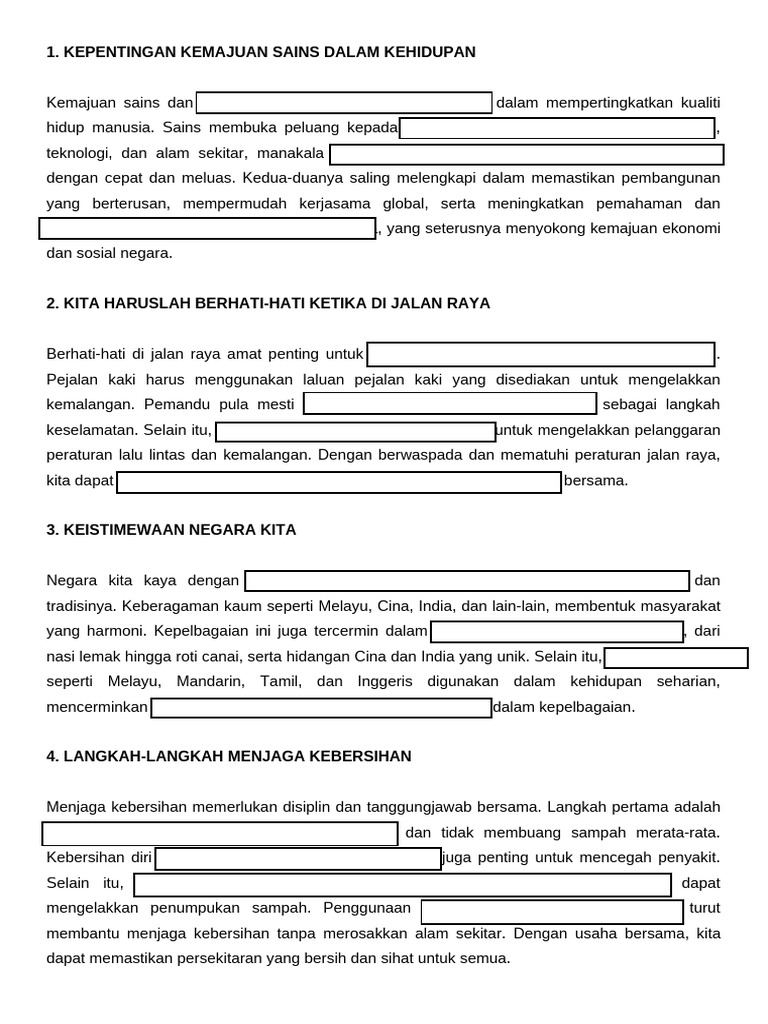 Contoh Karangan 1 Perenggan | PDF