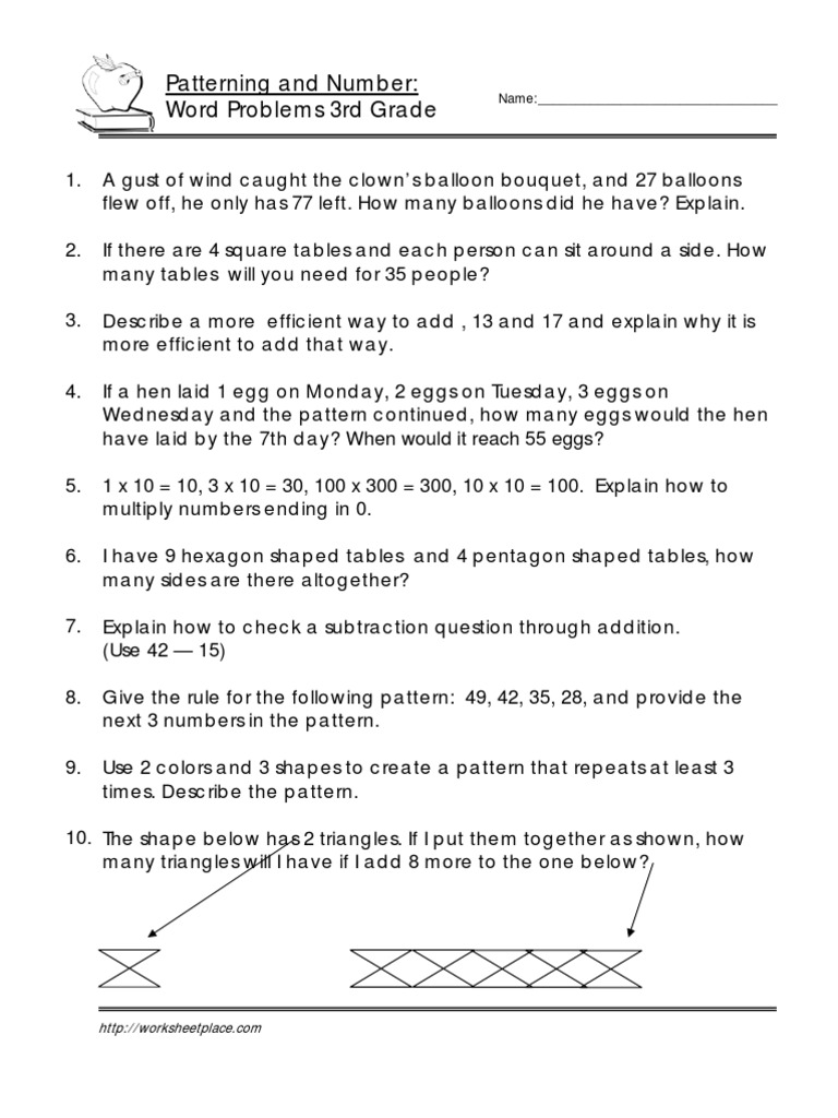 3rd Grade Math Word Problems | PDF | Language Arts & Discipline
