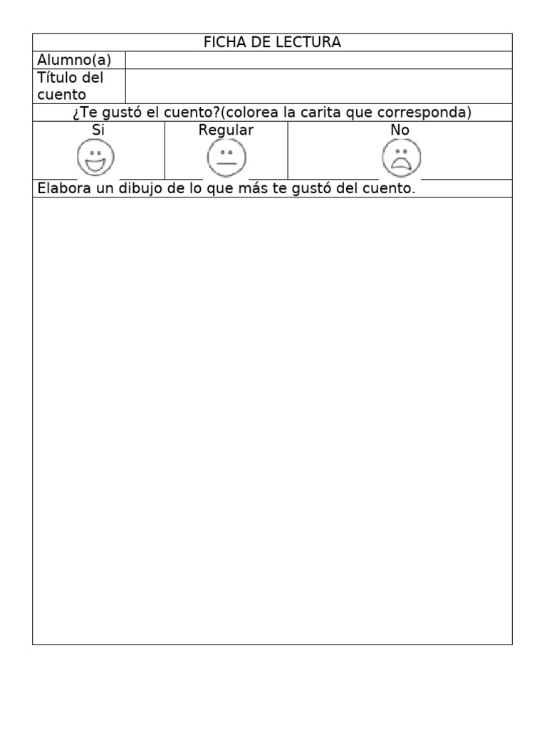 Ficha de Lectura en Casa | PDF