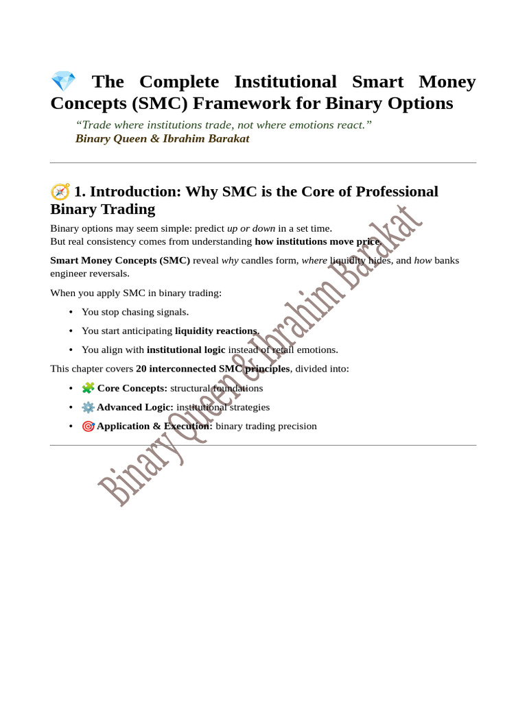 Smart Money Concepts (SMC) Book Topics | PDF | Market Trend