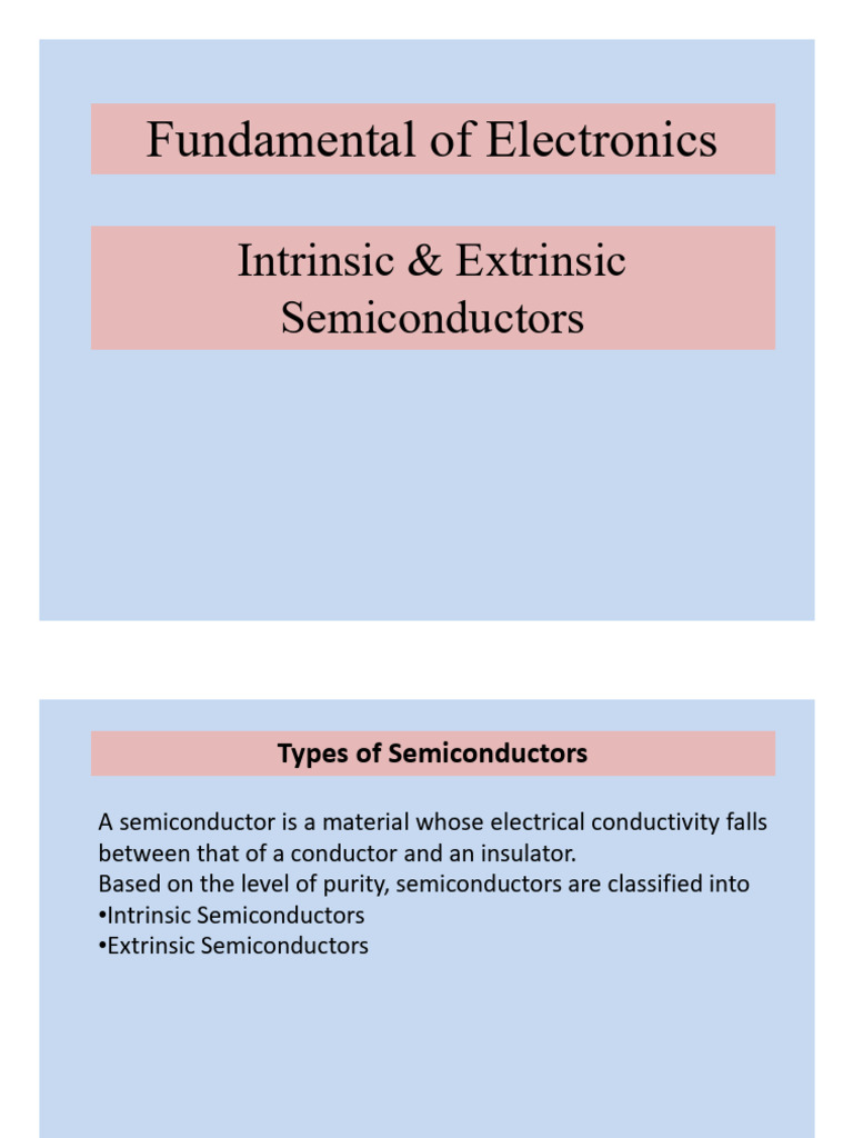Extrinsic and Intrinsic Semiconductors L3 | PDF | Semiconductors ...