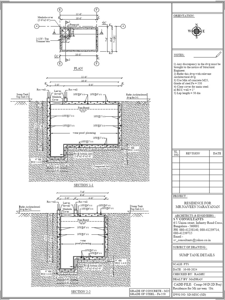 MR - Naveen Narayanan Sump Detail | PDF