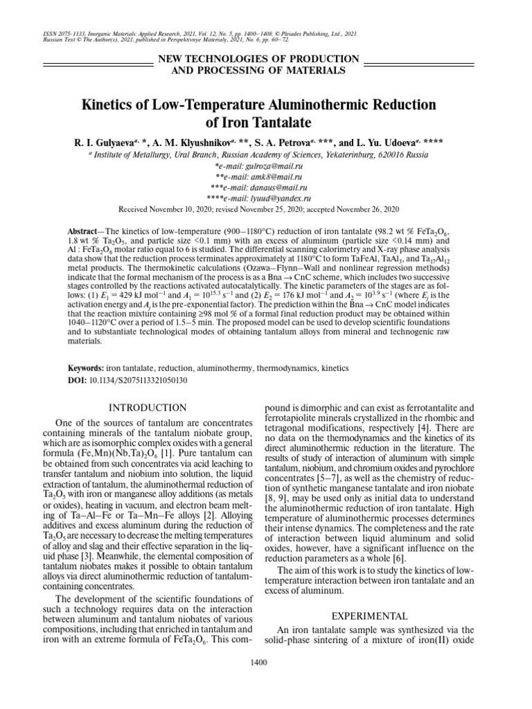 Aluminothermic Reduction of Iron | PDF | Chemical Substances | Chemistry