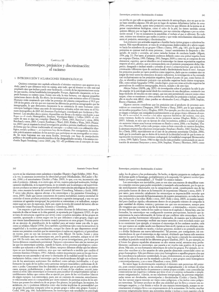 Estereotipos Prejuicios y Discriminaci N | PDF