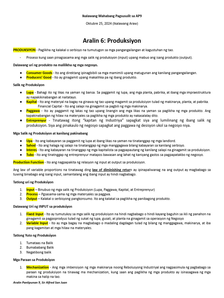 Ap9 q2 Reviewer | PDF