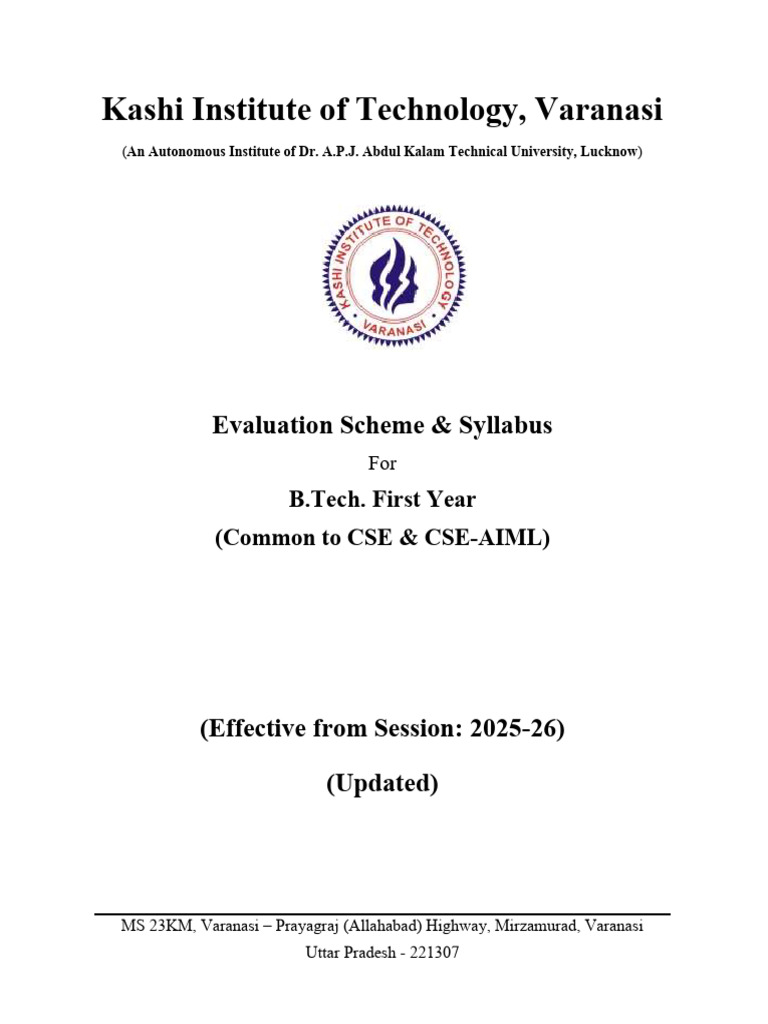 B.Tech First Year Syllabus 2025-26 | PDF | Group (Mathematics ...