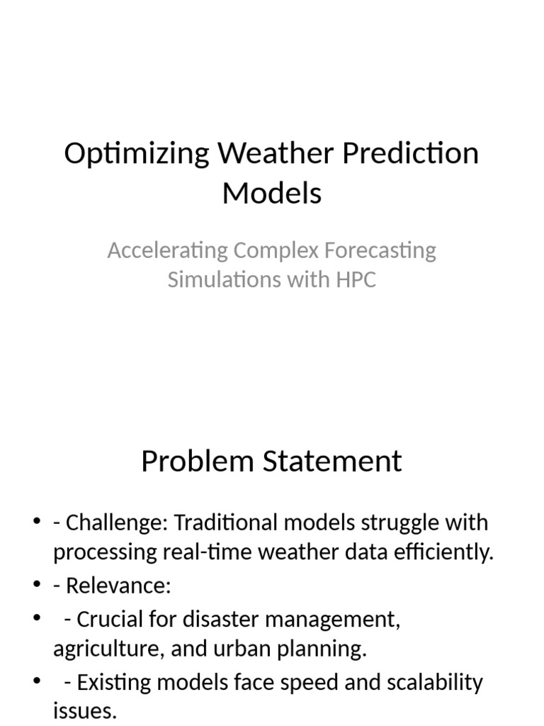 Optimizing Weather Prediction Models | PDF