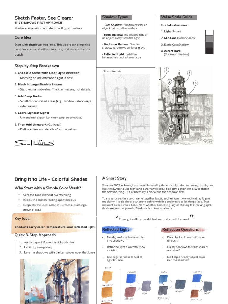 Seethelines Shadows First Outline | PDF | Shadow | Light
