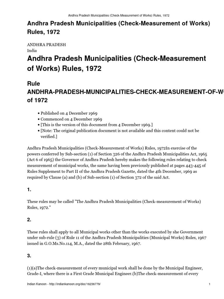 Andhra Pradesh Check-Measurement Rules 1972 | PDF | Justice | Crime ...