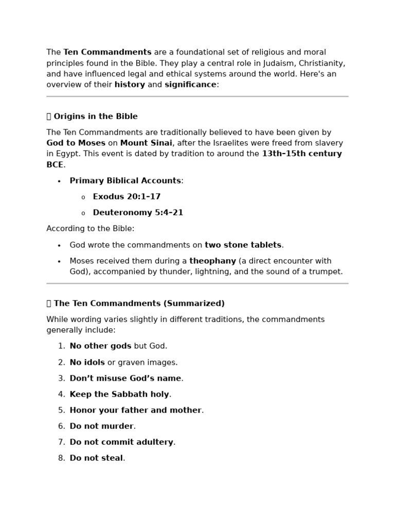 The Ten Commandments Are A Foundational Set of Religious and Moral ...
