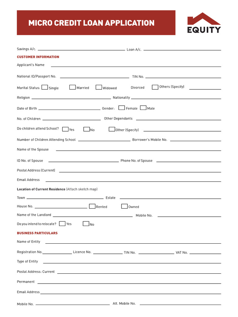 Loan Application Form Final | PDF | Equity (Finance) | Income