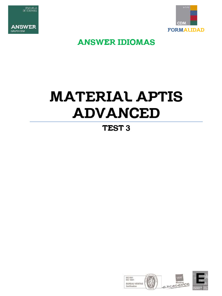 APTIS Advanced Test 3 Overview | PDF | Coffee
